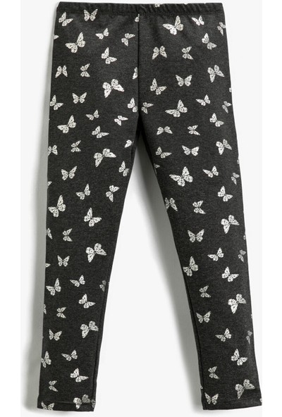 Koton Kelebek Baskılı Uzun Tayt