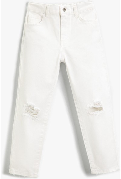 Koton Dizi Yırtık Boyfriend Kot Pantolon Pamuklu