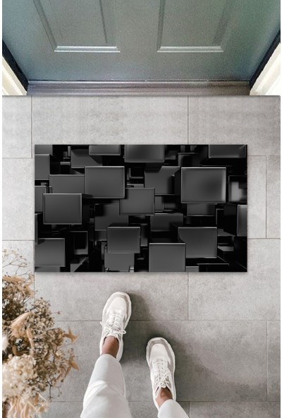 Silkcoat Home Çok Amaçlı Dijital Baskı Siyah Dijital Küp İç ve Dış Mekan Kapı Paspası Silkcoat Home Çok Amaçlı Dijital Baskı Siyah Dijital Küp İç ve Dış Mekan Kapı Paspası