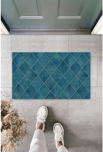 Silkcoat Home Çok Amaçlı Dijital Baskı Turkuaz Baklava Dilimi İç ve Dış Mekan Paspas Silkcoat Home Çok Amaçlı Dijital Baskı Turkuaz Baklava Dilimi İç ve Dış Mekan Paspas