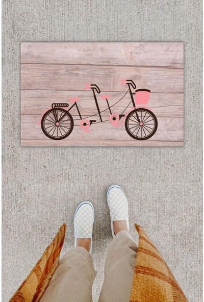 Silkcoat Home Dijital Baskı Dekoratif Bisiklet Pudra Kapı Önü Paspası