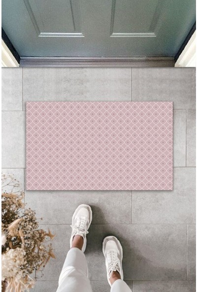 Silkcoat Home Çok Amaçlı Dekoratif Dijital Baskı Lila Motif Dış Mekan Paspas