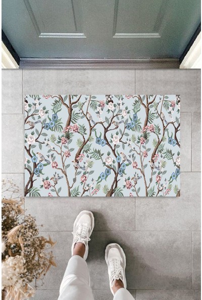 Silkcoat Home Dekoratif Dijital Daldaki Kuşlar Mavi Kapı Paspası Dış Mekan Paspas Silkcoat Home Dekoratif Dijital Daldaki Kuşlar Mavi Kapı Paspası Dış Mekan Paspas