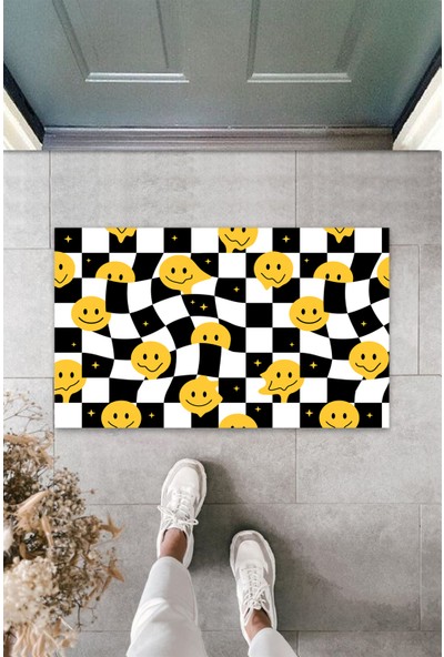 Silkcoat Home Çok Amaçlı Dijital Gülen Emojiler Sarı-Siyah Kapı Paspası Dış Mekan Paspas Silkcoat Home Çok Amaçlı Dijital Gülen Emojiler Sarı-Siyah Kapı Paspası Dış Mekan Paspas