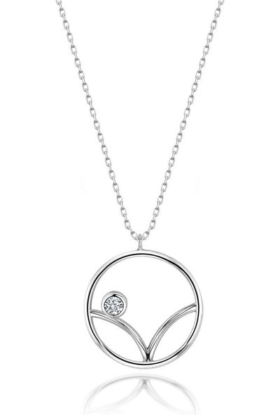 Çiçek Gümüş Kolye Swarovski