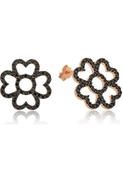 Gumush gümüş Kalp Yapraklı Çiçek Küpe Gumush gümüş Kalp Yapraklı Çiçek Küpe