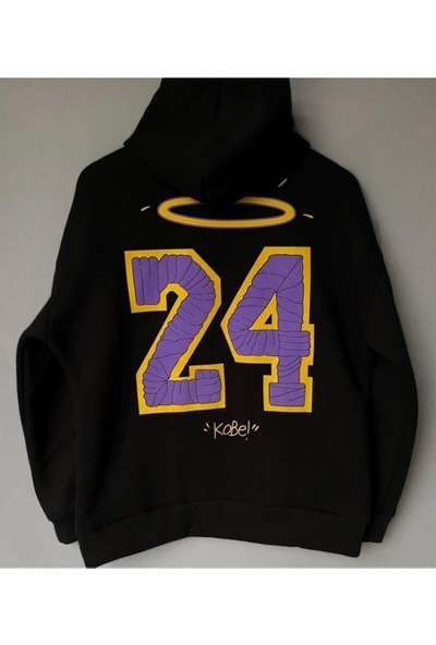 Trend Seninle Unisex Siyah Oversize 24 Baskılı Kapşonlu Sweatshirt Trend Seninle Unisex Siyah Oversize 24 Baskılı Kapşonlu Sweatshirt