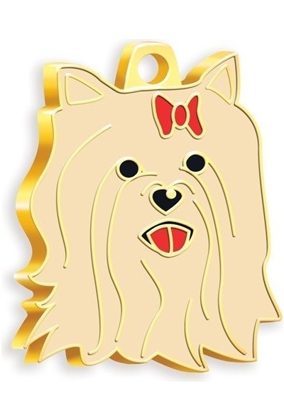 Altın Pati Altın Kaplama Yorkshire Terrier Köpek Künyesi