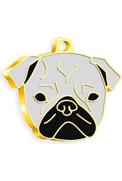 Altın Pati Altın Kaplama Pug Köpek Künyesi