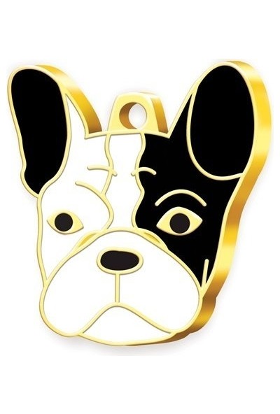 Altın Pati Altın Kaplama French Bulldog Köpek Künyesi (Siyah Maskeli)