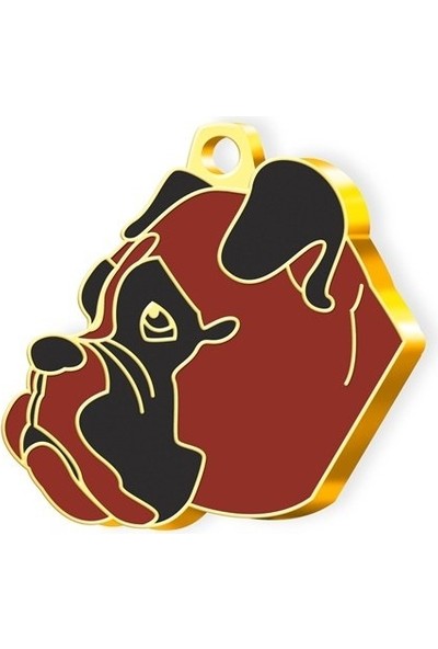 Altın Pati Altın Kaplama Boxer Köpek Künyesi