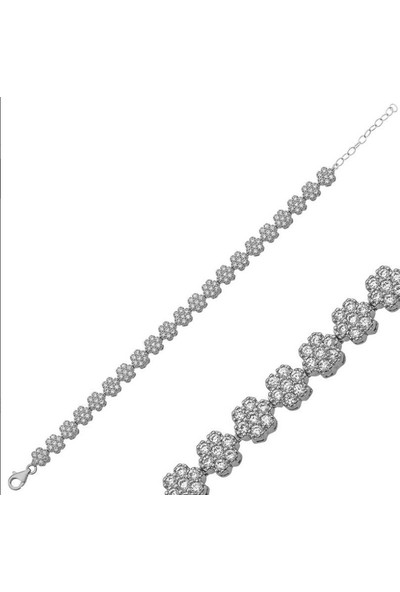 925 Gümüş Çiçek 925 Ayar Gümüş Bileklik