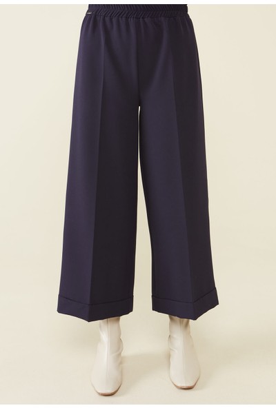 SETRMS Lacivert Beli Lastikli Bol Paça Pantolon 2216051 SETRMS Lacivert Beli Lastikli Bol Paça Pantolon 2216051