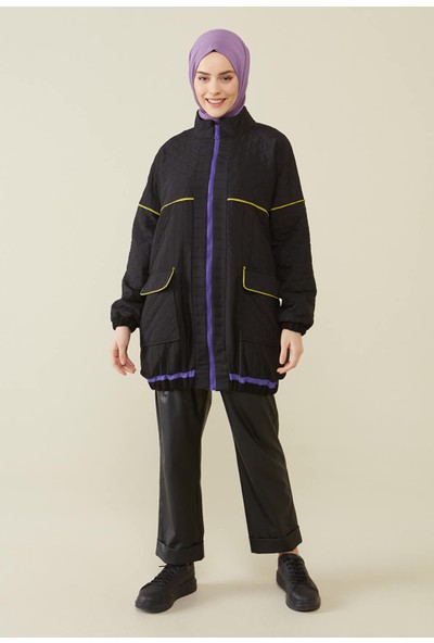 SETRMS Siyah Fermuarlı Kapitone Kap 2213169