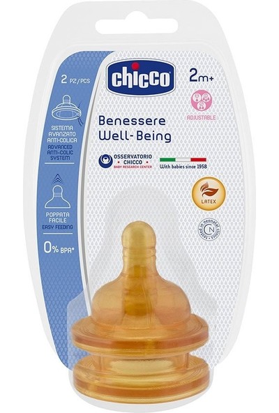 Chicco Biberon Emziği 2 Ay+Akış Ayarlı 2li Kauçuk Chicco Biberon Emziği 2 Ay+Akış Ayarlı 2li Kauçuk