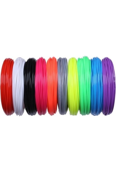 FilamentMarketim 3D Kalem Pla Filament 10 Renk 10 mt 100 mt