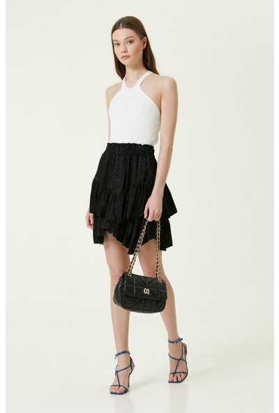 Network Slim Fit Siyah Mini Etek