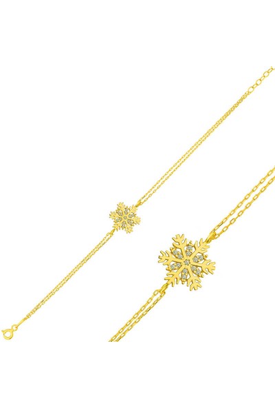 Gumush ​gümüş Gold Kar Tanesi Kadın Bileklik