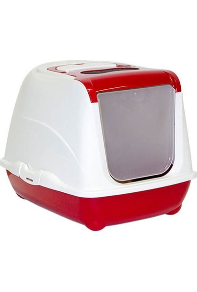 Moderna Flip Kapalı Kedi Tuvaleti Kırmızı 50 cm