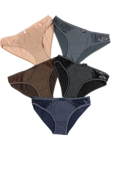 Nicoletta Mıxcolor Kadın Külot 5 Li Paket Pamuklu Likralı Nicoletta Mıxcolor Kadın Külot 5 Li Paket Pamuklu Likralı