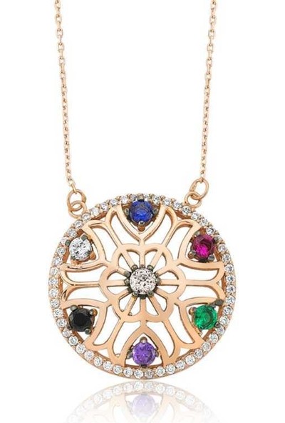 Gumush Gümüş Yaşam Çiçeği Bayan Kolye