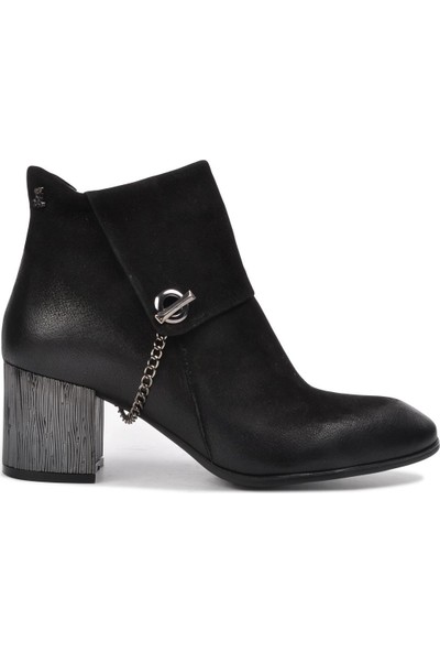 Venüs Siyah Süet Hakiki Deri Kadın Bot