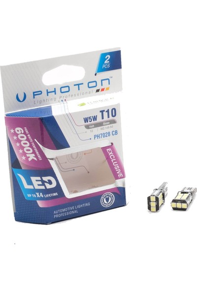Photon W5W T10 Dipsiz Tavan/park/plaka LED Ampulü Photon W5W T10 Dipsiz Tavan/park/plaka LED Ampulü