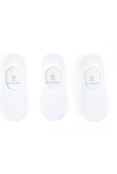Madame Coco Erkek 3'lü Babet Çorap - Beyaz