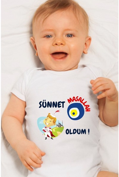 Tuğba Baby Özel Tasarım Bebek Zıbın - Çıtçıtlı Body (Sünnet Oldum)