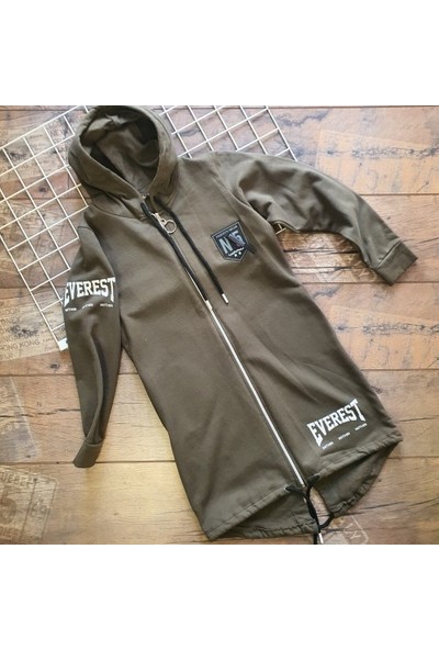 Damla Bebe Kız Çoçuk 9-14 Yaş Everest Baskılı Sweat Uzun Hırka
