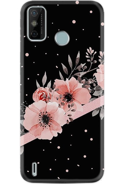 Kılıfland Tecno Spark 6 Go Kılıf Resimli Desenli Baskılı Silikon Kılıf Flowers Dots 1423