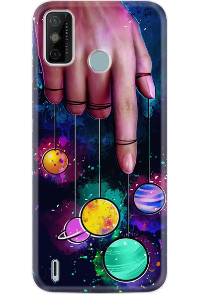 Kılıfland Tecno Spark 6 Go Kılıf Silikon Desen Özel Seri Finger Planet 1740 Kılıfland Tecno Spark 6 Go Kılıf Silikon Desen Özel Seri Finger Planet 1740