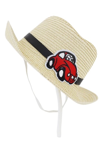 Charge Araba Figürlü Çocuk Hasır Şapka