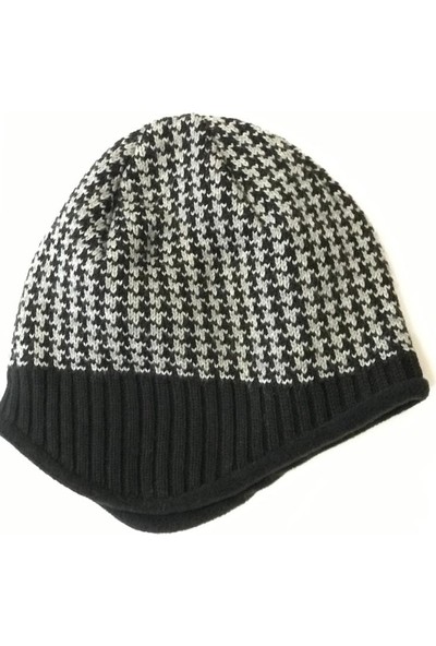 Eleven Market Içi Polarlı Kulaklı Gri Desenli Bere