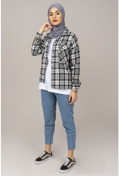Kadın Ekose Desenli Oduncu Gömleği 1551