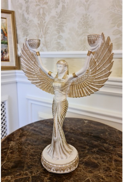 Ella's Design Studio Isis Şamdan Beyaz Gold, Isis Mumluk, Şamdan Biblo, Sevgililer Günü Hediyesi Ella's Design Studio Isis Şamdan Beyaz Gold, Isis Mumluk, Şamdan Biblo, Sevgililer Günü Hediyesi