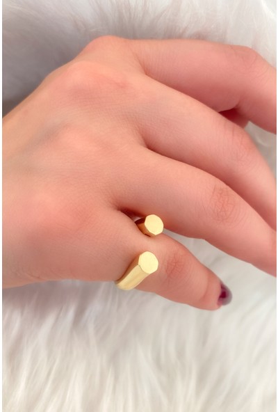 Fiyonk Kuyumculuk 14 Ayar Altın Çift Başlı Kalın Yüzük