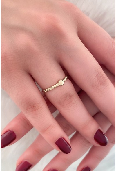 Fiyonk Kuyumculuk 14 Ayar Altın Top Desenli Yüzük