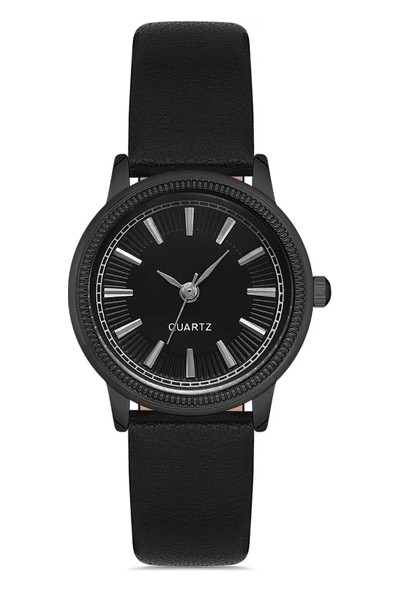 Quartz Kadın Kol Saati Siyah Yuvarlak Saat Quartz Kadın Kol Saati Siyah Yuvarlak Saat