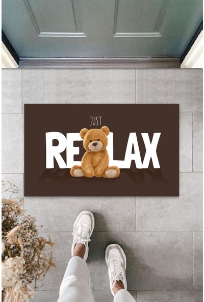 Silkcoat Home Iç ve Dış Mekan Kahve Renk Kapı Önü Paspası Just Relax Ayıcık Desen Paspas Silkcoat Home Iç ve Dış Mekan Kahve Renk Kapı Önü Paspası Just Relax Ayıcık Desen Paspas