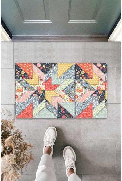 Silkcoat Home Çok Amaçlı Dijital Patchwork Şekilli Çok Renkli Kapı Paspası Dış Mekan Paspas Silkcoat Home Çok Amaçlı Dijital Patchwork Şekilli Çok Renkli Kapı Paspası Dış Mekan Paspas