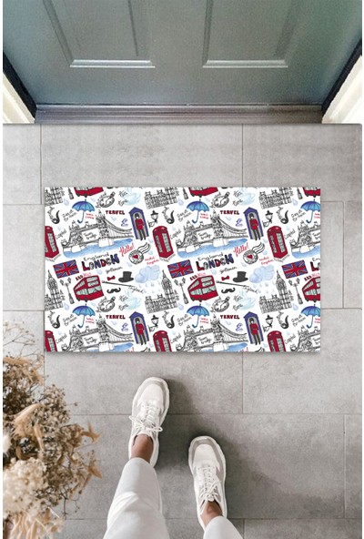 Silkcoat Home Çok Amaçlı Dijital Baskı Çok Renkli London Travel Iç ve Dış Mekan Paspas Silkcoat Home Çok Amaçlı Dijital Baskı Çok Renkli London Travel Iç ve Dış Mekan Paspas