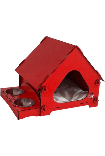 Essa Lazer Kedi Evi Kırmızı Mamalı