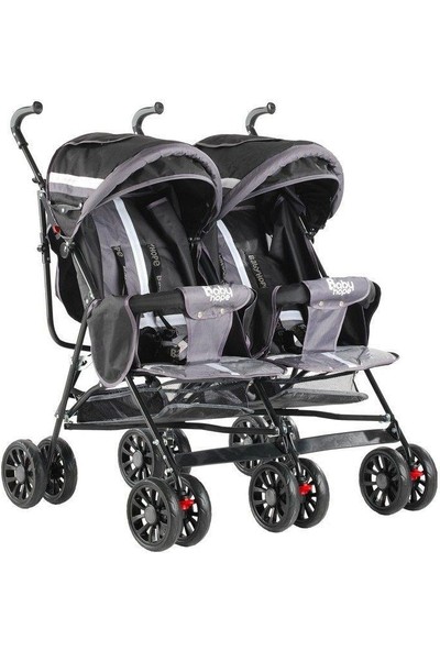 Chicco Babyhope BH610 Ikiz Baston Bebek Arabası Gri