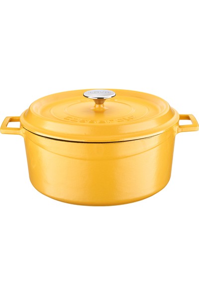 Lava Döküm Demir Spring Yuvarlak Tencere Trendy Kapak Mat Sarı (Ø) 28 cm Lava Döküm Demir Spring Yuvarlak Tencere Trendy Kapak Mat Sarı (Ø) 28 cm