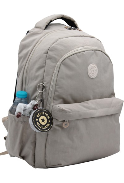 Bevitton Su Geçirmez Kumaş Moden Unisex Kadın Bej Sırt Çantası 2200