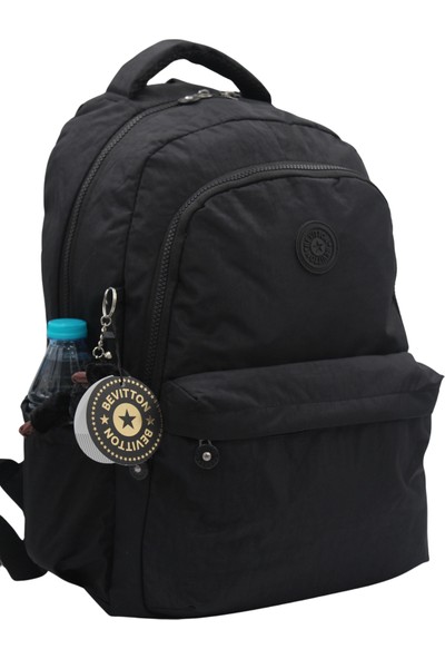 Bevitton Su Geçirmez Kumaş Moden Siyah Unisex Kadın Sırt Çantası 2200