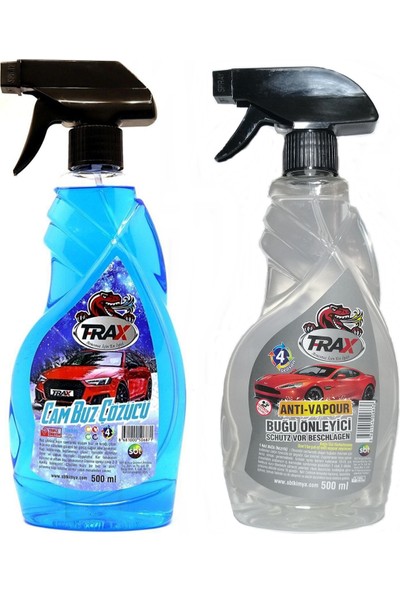 TRAX Araba Oto Cam Buz Çözücü Sprey Buzlanma ve Araba Cam Buğu Önleyici 500 Ml. 2li Güç TRAX Araba Oto Cam Buz Çözücü Sprey Buzlanma ve Araba Cam Buğu Önleyici 500 Ml. 2li Güç