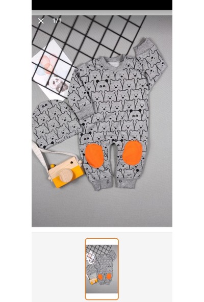 Modanın Sesi Ayıcıklar Baskılı Şapkalı Tulum