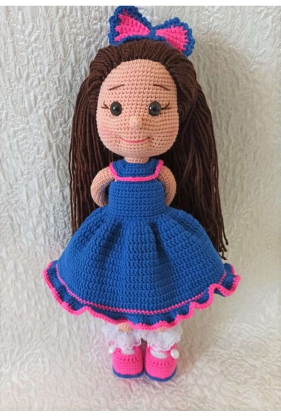 Toys City Saks Mavisi Ilknur Bebek Örgü Oyuncak